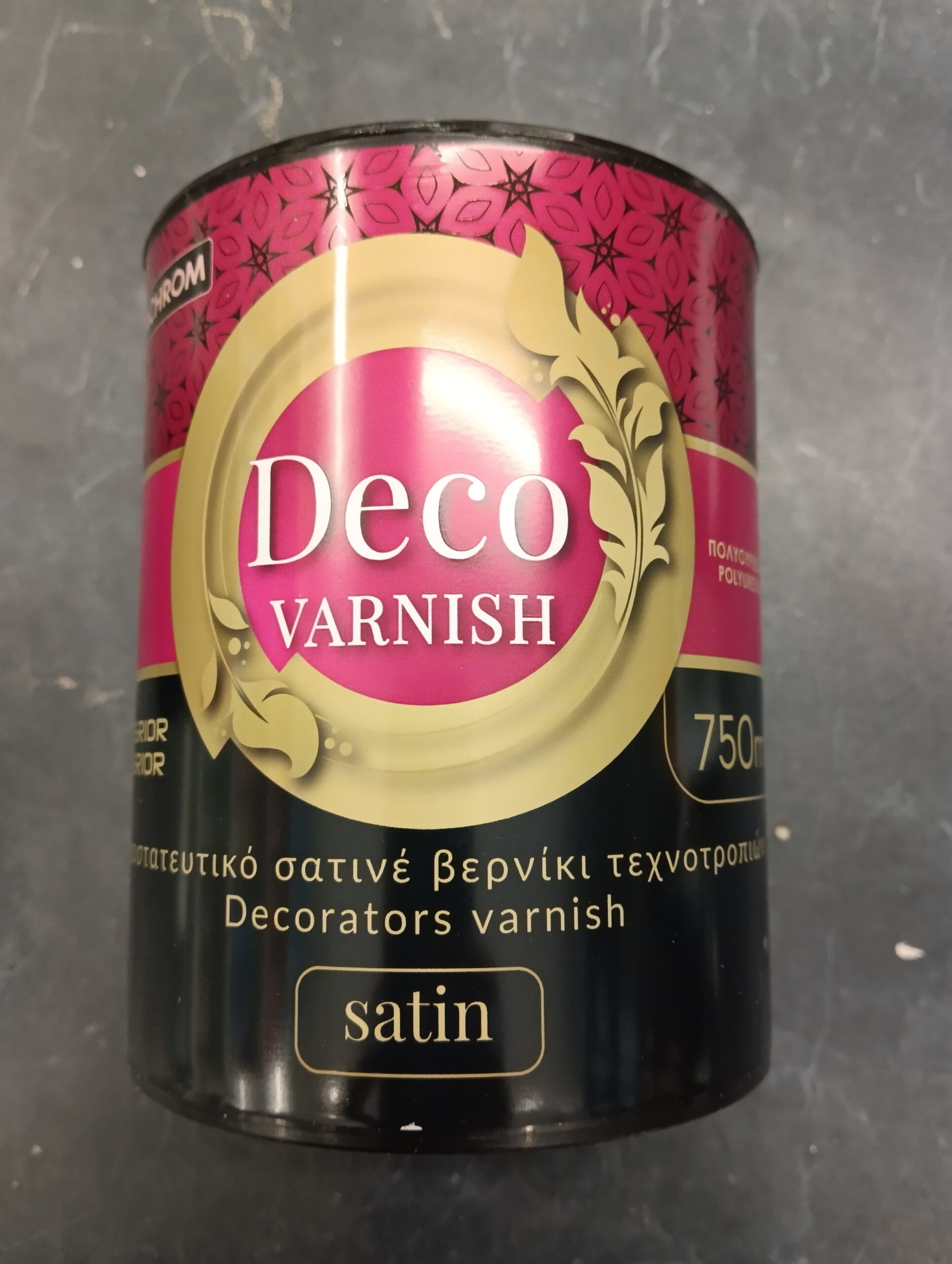 DECO VARNISH MAT/SATIN ΒΕΡΝΙΚΙ ΝΕΡΟΥ ΔΙΑΚΟΣΜΗΤΙΚΩΝ ΕΠΙΦΑΝΕΙΩΝ 750ML ...